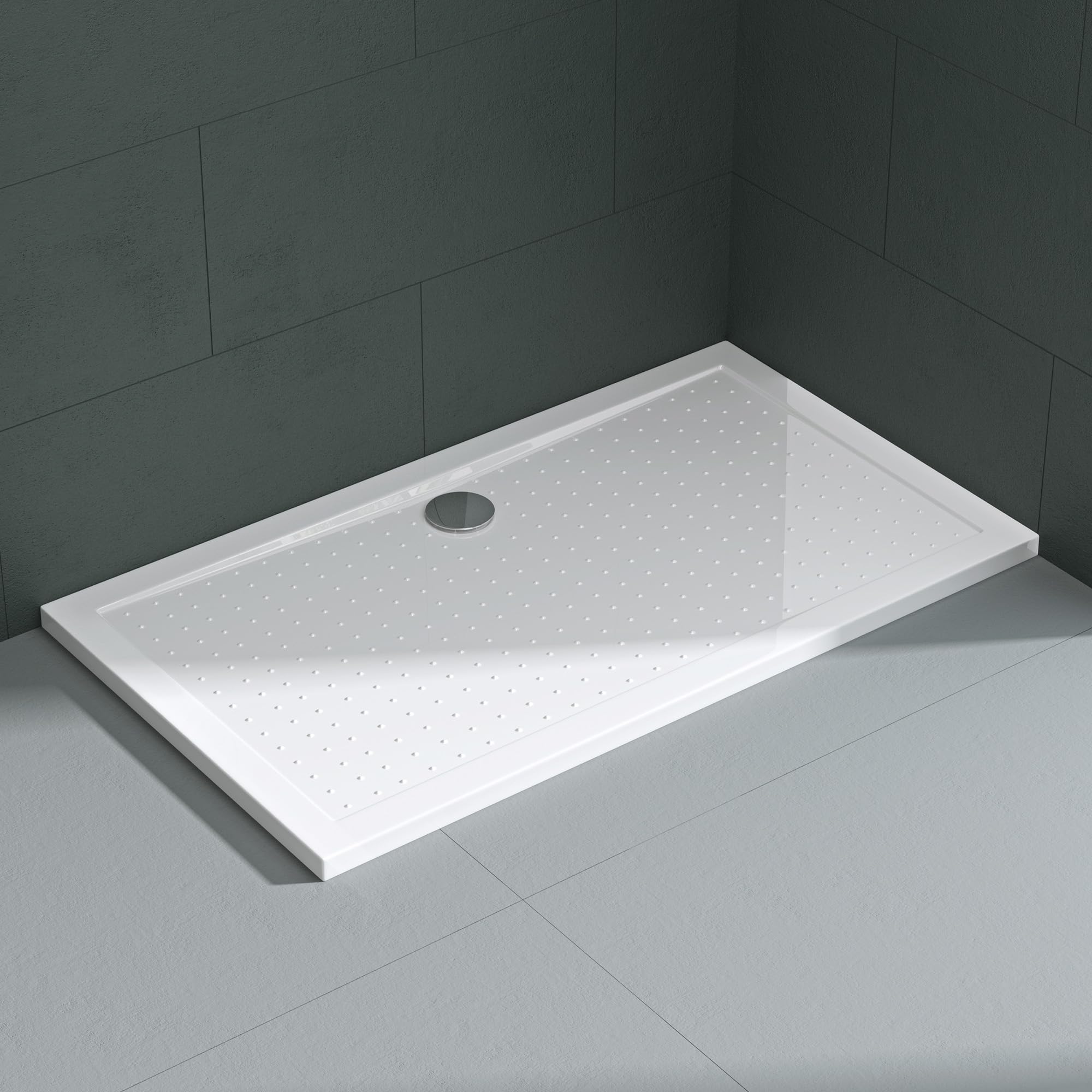 Mai & Mai receveur de douche anti glisse bac à douche blanc 80x140x4cm ...