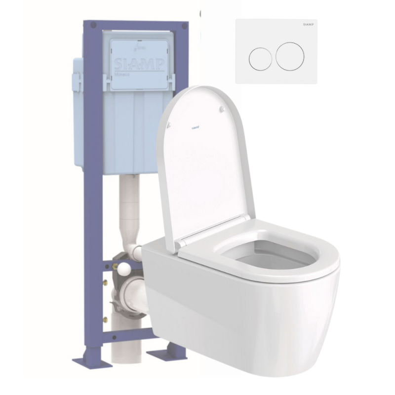 Pack WC suspendu sans bride DURAVIT Me by Starck avec abattant frein de ...