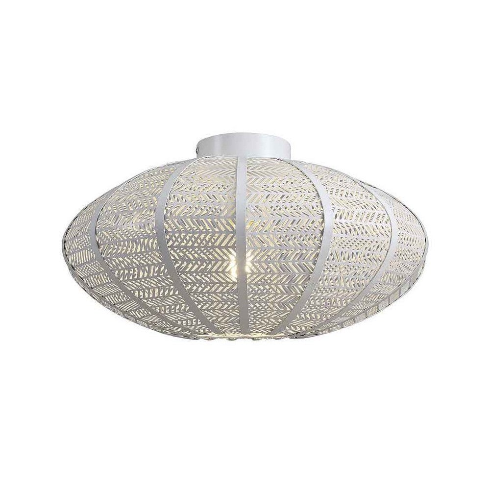 Plafond de métal blanc modèle SIMON 1 lumière ALEMAR | Leroy Merlin