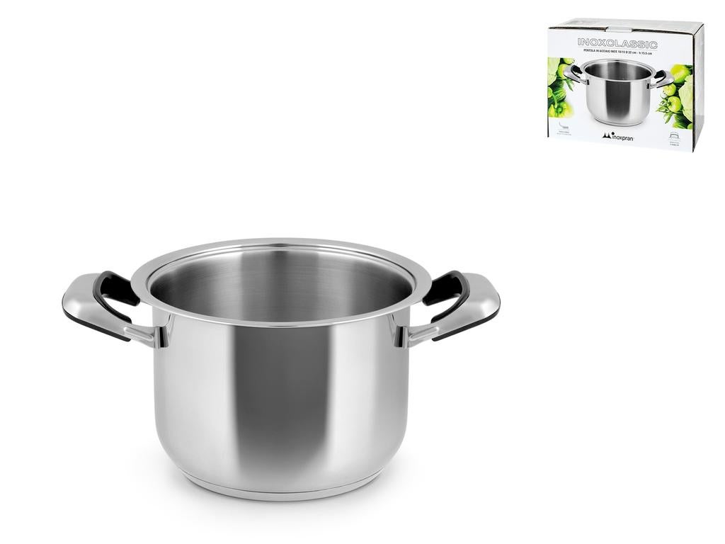 Cacerola clásica de acero inoxidable con 2 asas Cm22x15,5 Inoxpran ...