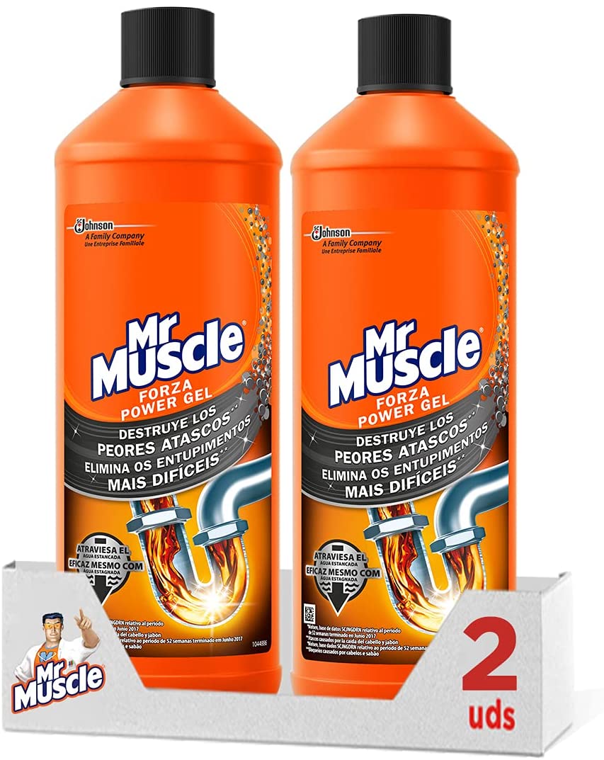 MR MUSCLE - Pack 2 Desatascadores para desagües en Gel. Desatascador ...