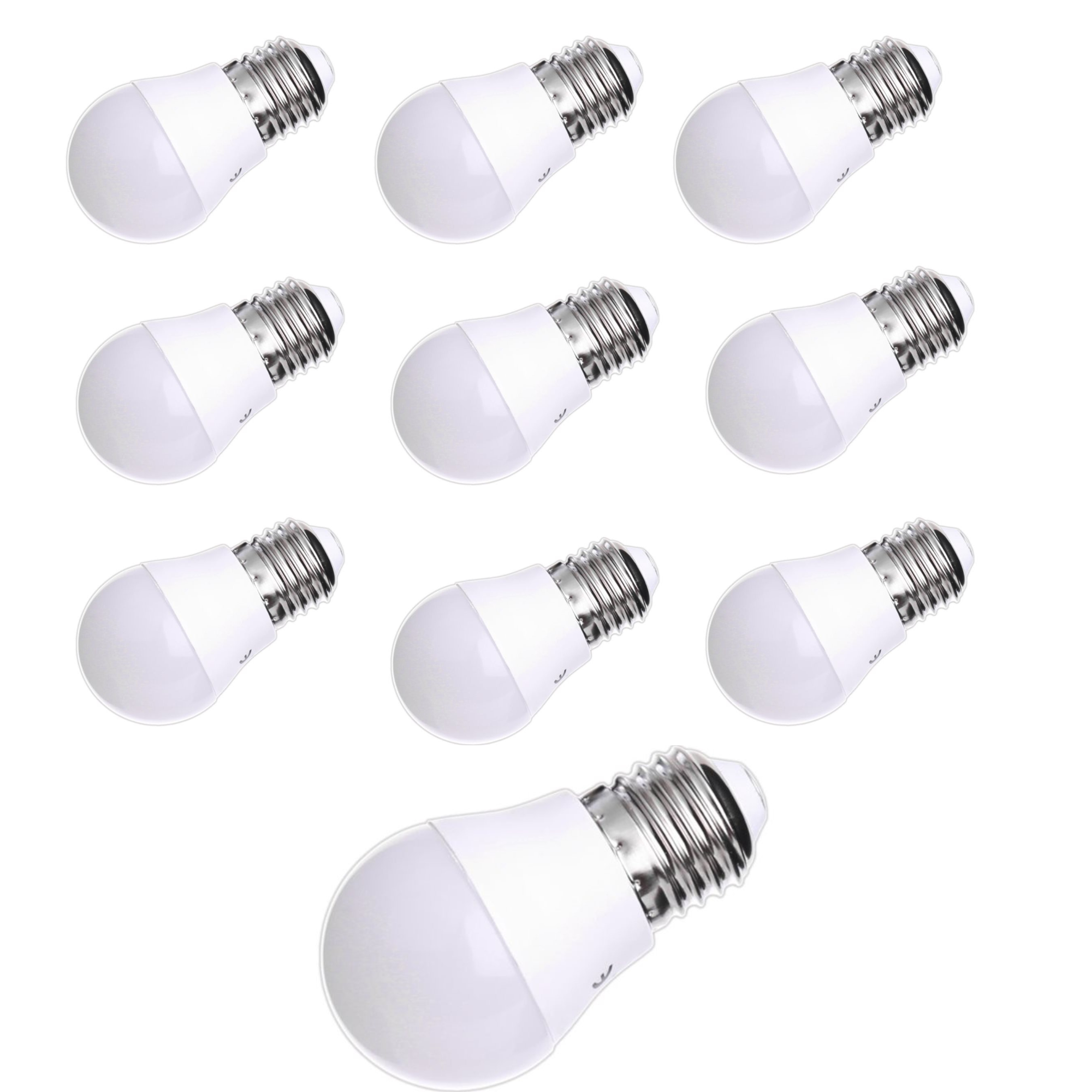 Pack de 10 ampoules LED mini G45, culot E27, 7W, Blanc chaud 3000K | Leroy Merlin