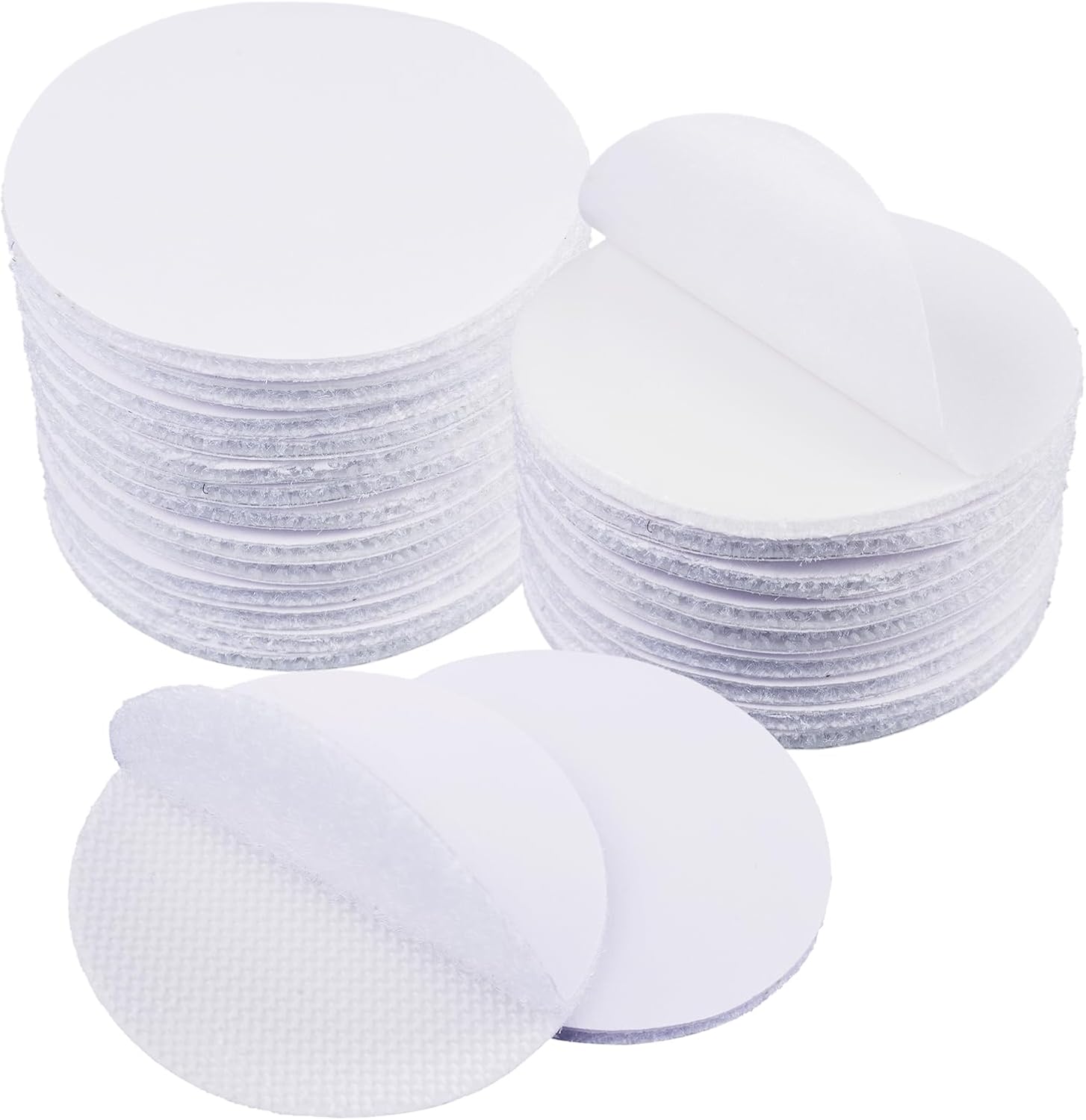40 Paires Rond Scratch Autocollant Double Face, 60Mm Bande Scratch ...