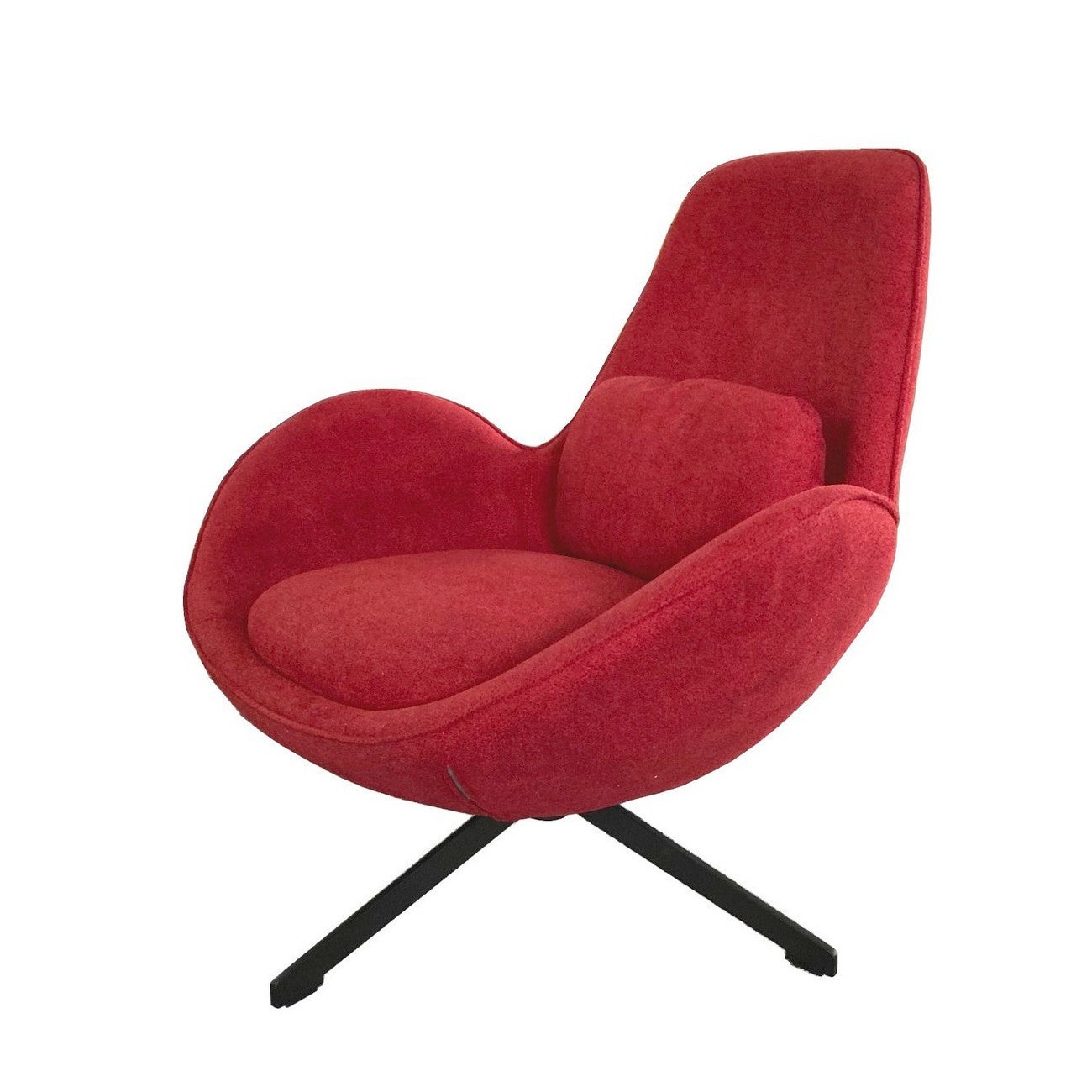 SPACE - Sillón giratorio de terciopelo rojo | Leroy Merlin