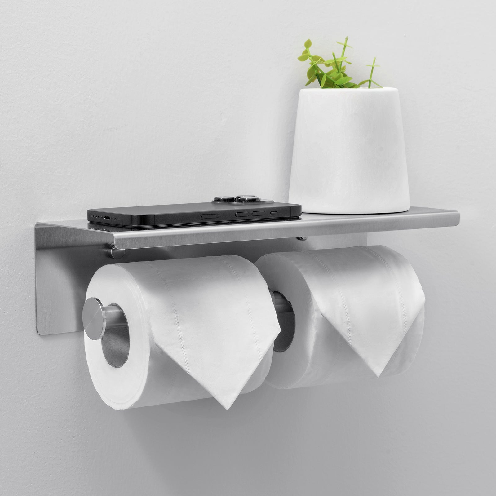 Auralum Max Portarrollos de papel higiénico con estante, acabado ...