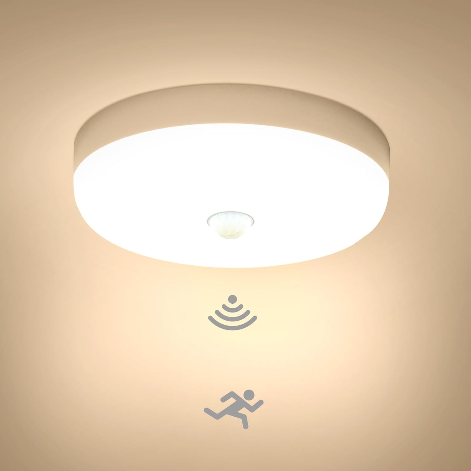 Plafonnier LED 15 W avec détecteur de mouvement, plafonnier d'intérieur à détecteur, plafonnier ...