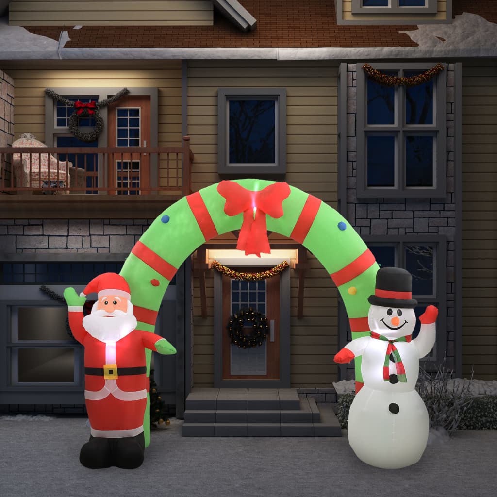 Maison Exclusive - Arco con Babbo Natale Gonfiabile e Pupazzo di Neve ...