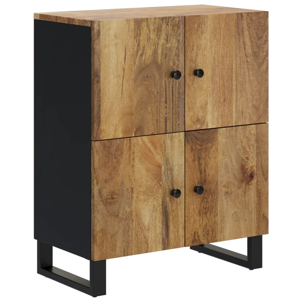 Aparador con 4 puertas madera maciza de mango 60x33x75 cm - COMFORTXL ...