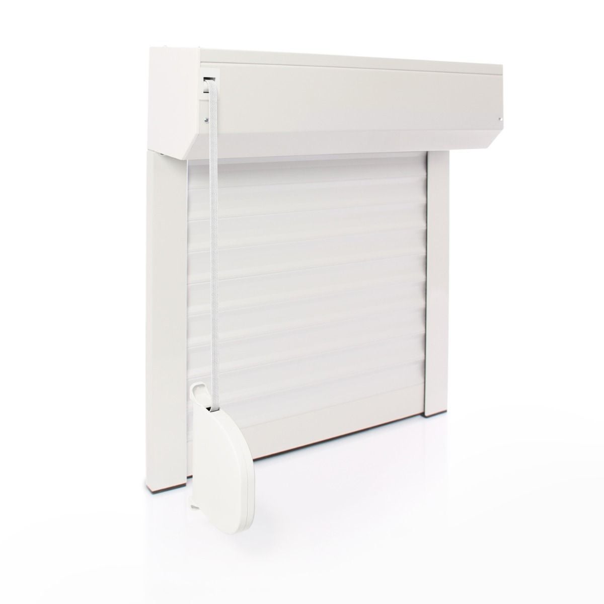 Volet roulant manuel alu. isolé à sangle - Recoupable - H.100 x l.80 cm - Blanc | Leroy Merlin