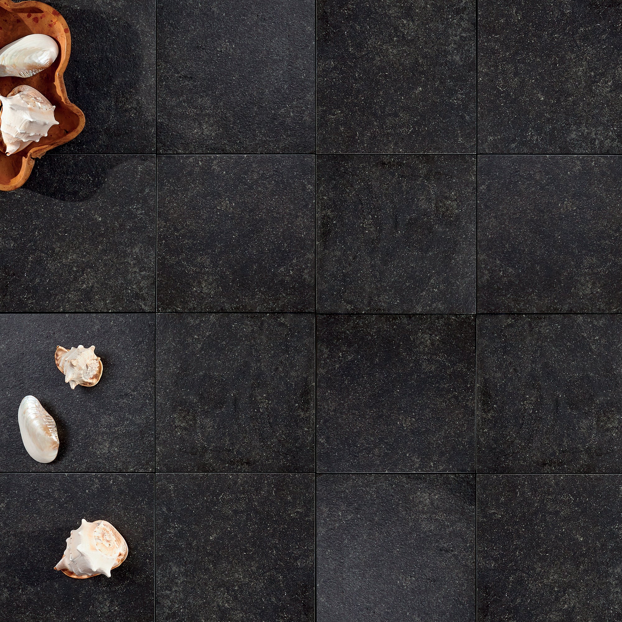 Dalle sol extérieur grès cérame Premium effet pierre noire Ancona l.60 ...