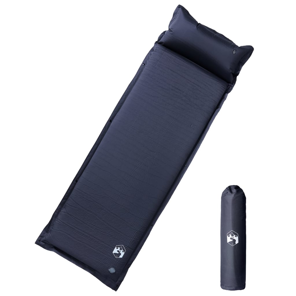 Colchón de camping autoinflable con almohada 1 persona gris | Leroy Merlin