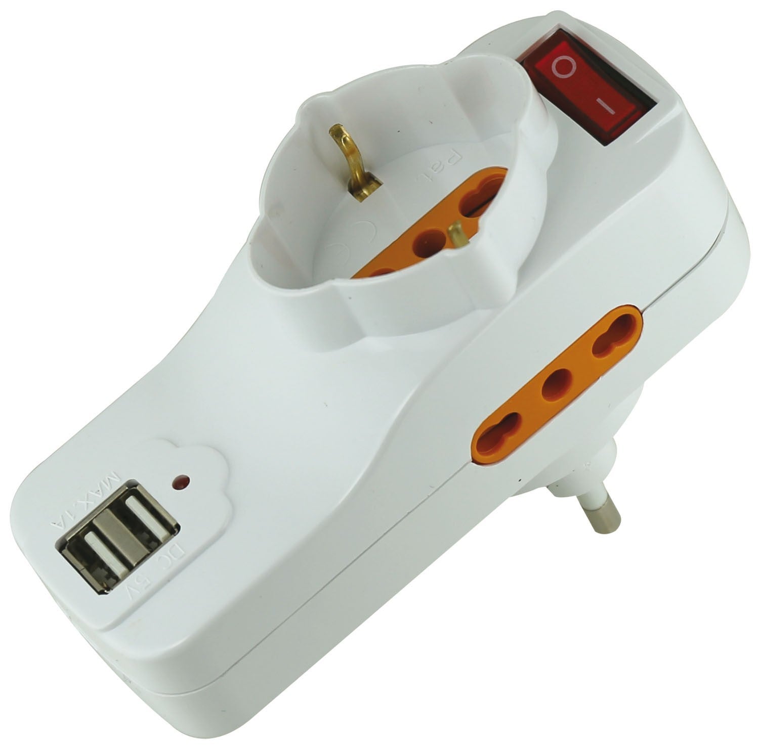 Adaptateur multiprise rotatif avec 2 interrupteurs USB Schuko et Brixo ...