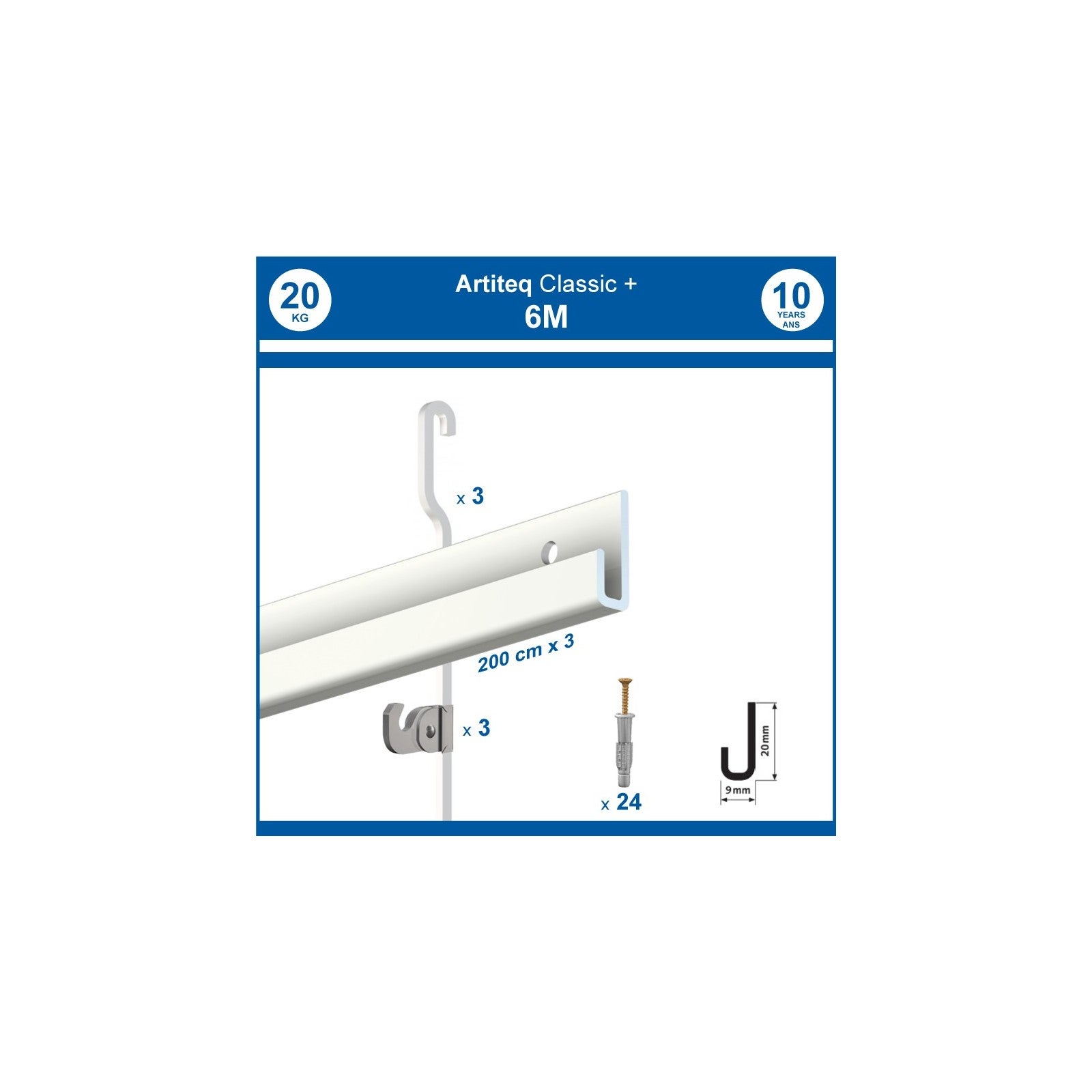 Pack 6 mètres cimaise Classic + Gallery couleur Blanc - Solution d ...