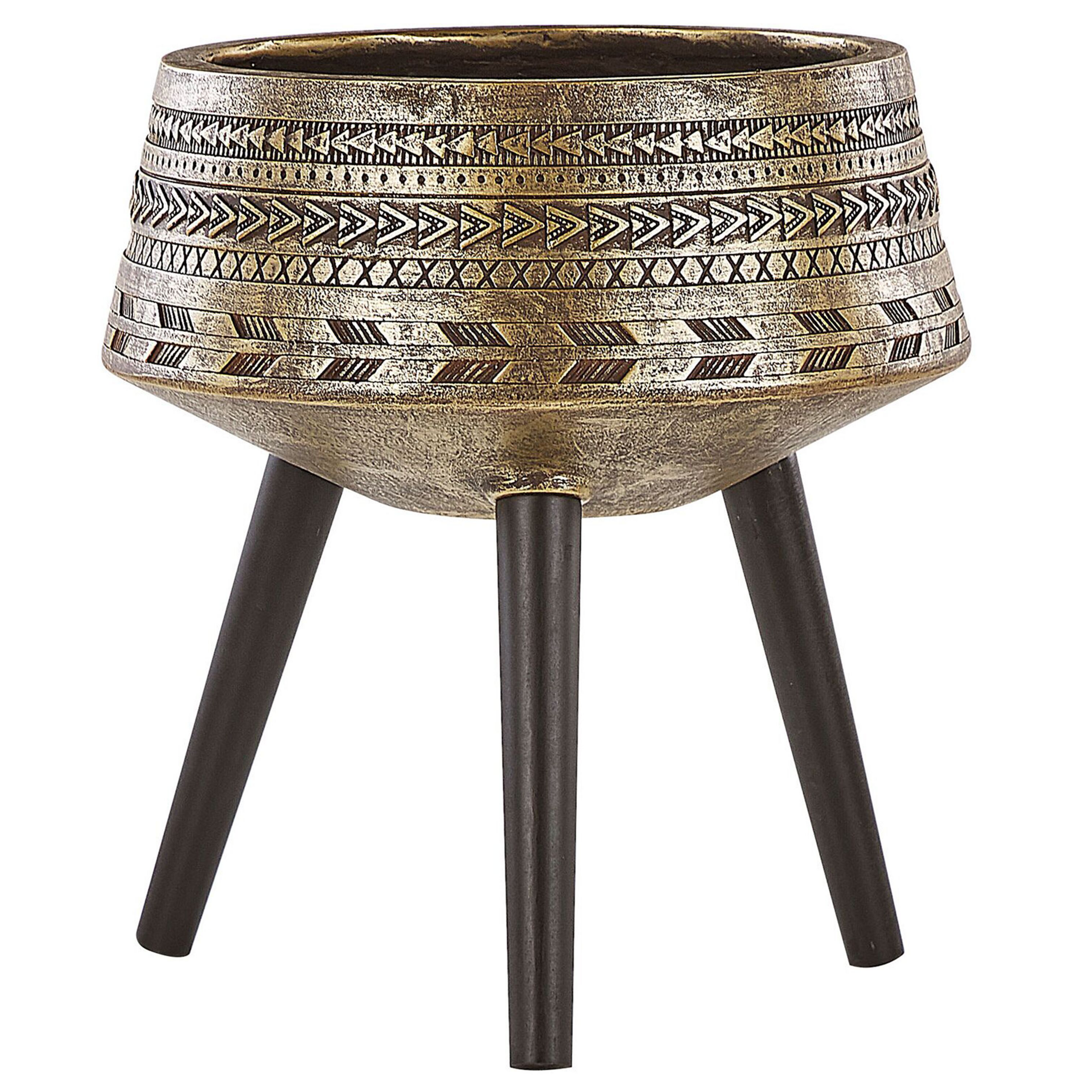 Cache-pot sur pied VARDIANI 50 cm Doré | Leroy Merlin