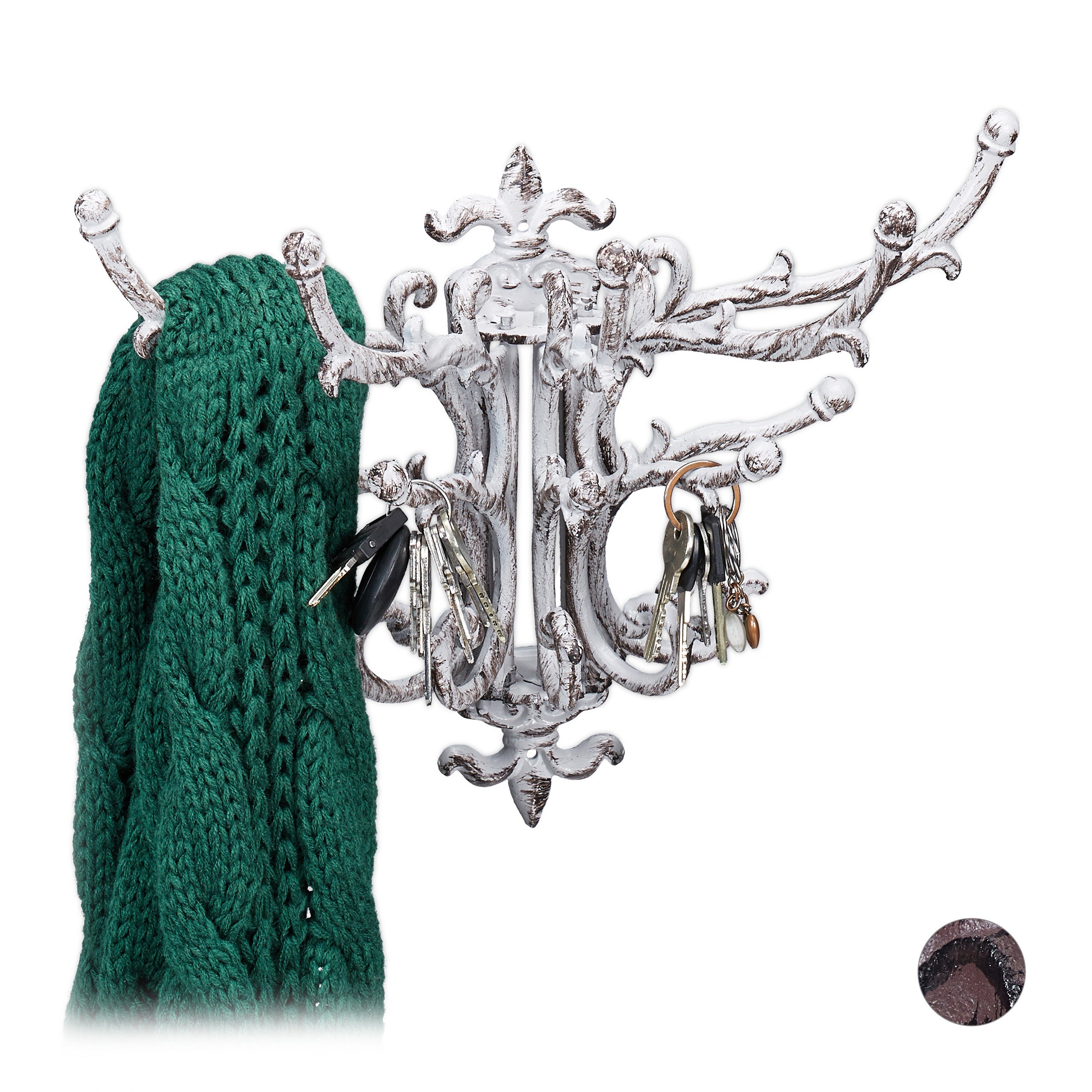 Relaxdays Garde robe mural vintage, 5 supports robes, inclinables ...