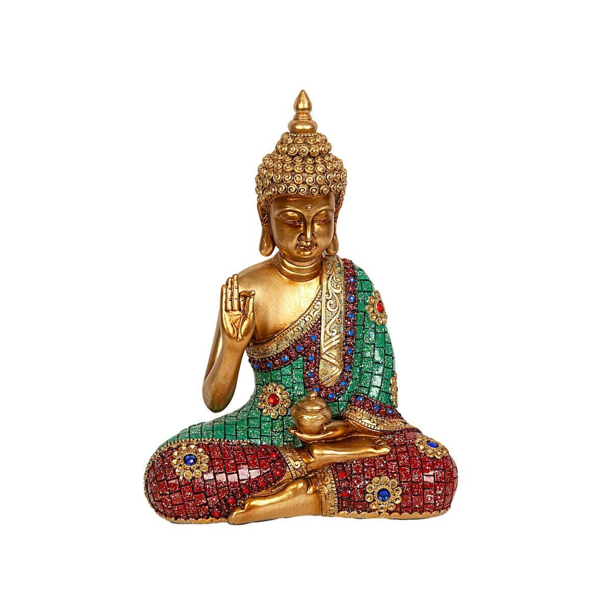 Figurine Décorative Romimex Doré Résine Buda 22 x 29 x 10 cm | Leroy Merlin