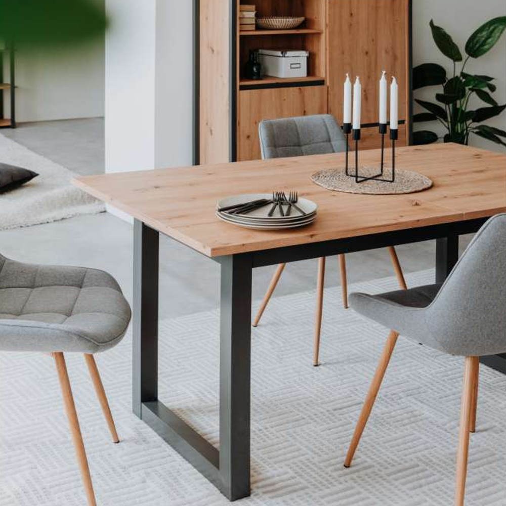 Tavolo allungabile 160X90X75H Denver50 colore quercia antracite | Leroy ...