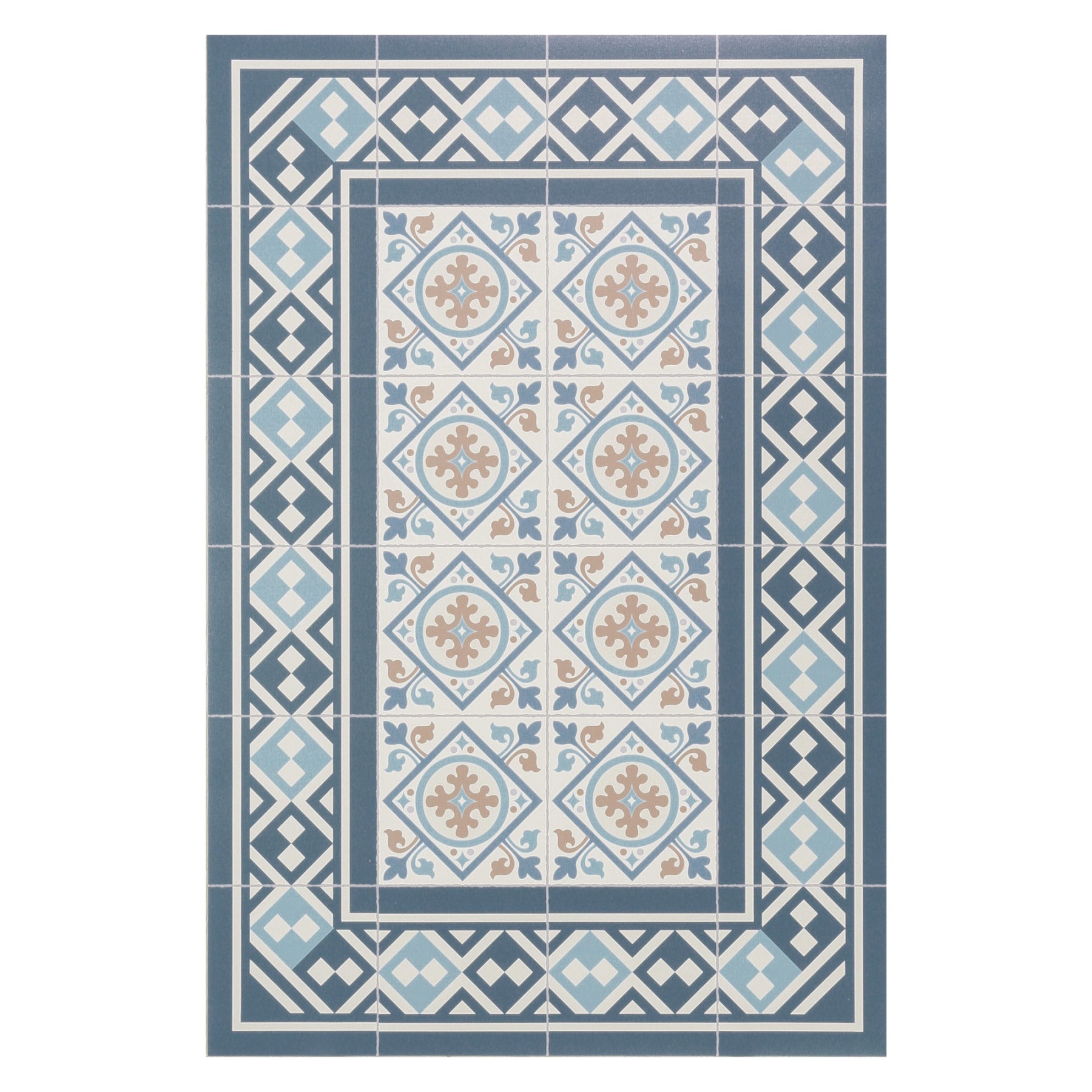 Tapis en vinyle de carreaux hydrauliques boho WOLIN 90x270cm | Leroy Merlin