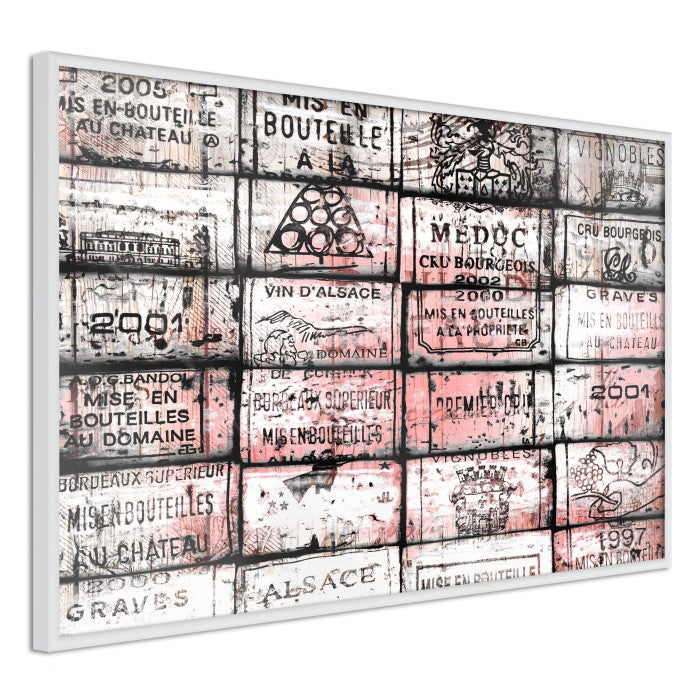 Affiche Murale Encadrée "Wine History" 90 x 60 cm Blanc | Leroy Merlin
