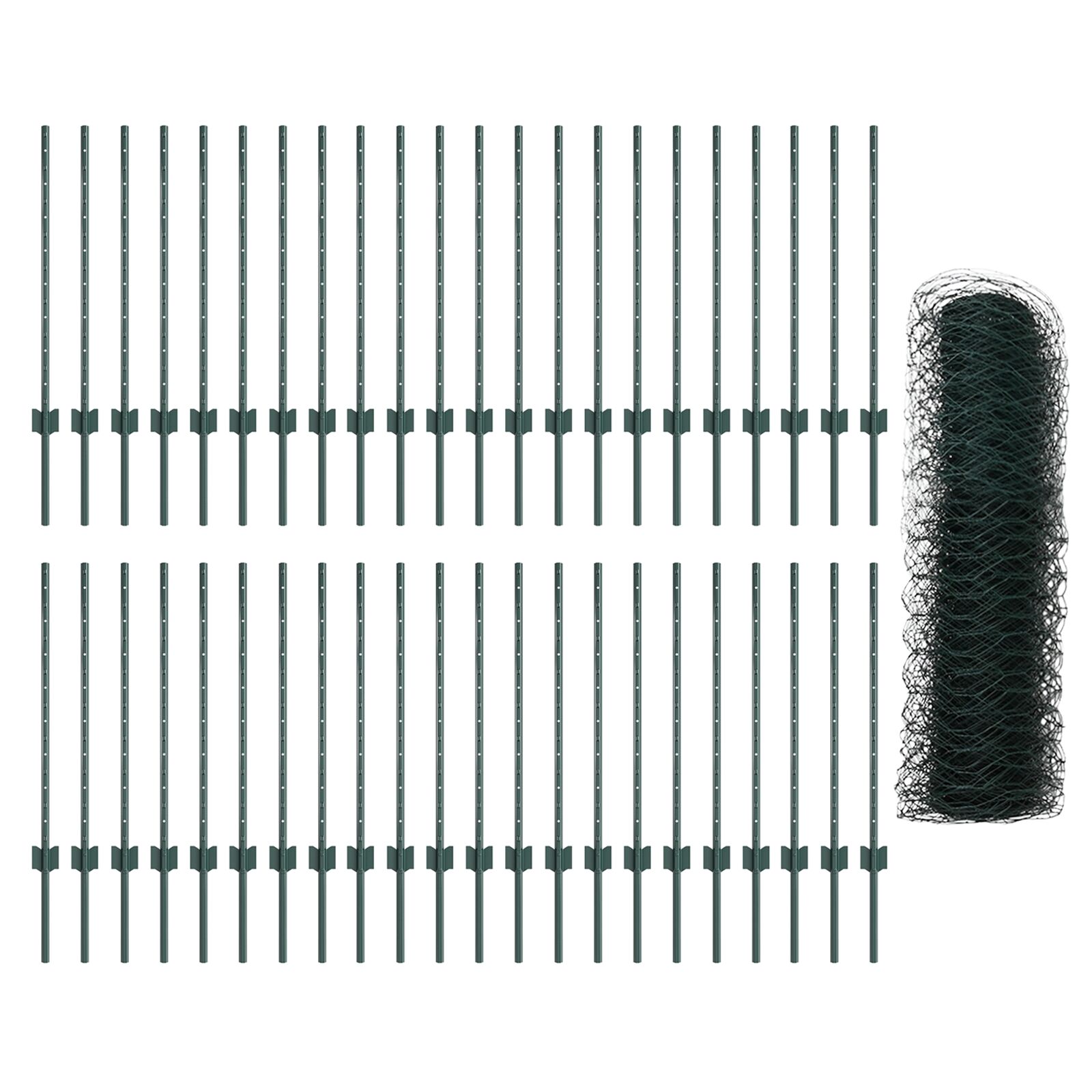 Posts de Valla 11 uds U-Channel Verde 80 cm Acero | Leroy Merlin