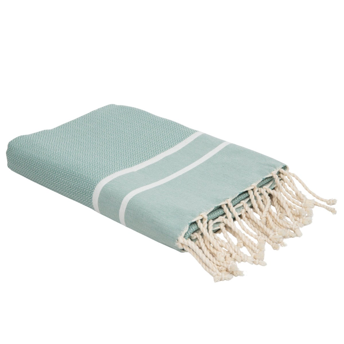 Fouta jacquard coton vert jade | Leroy Merlin