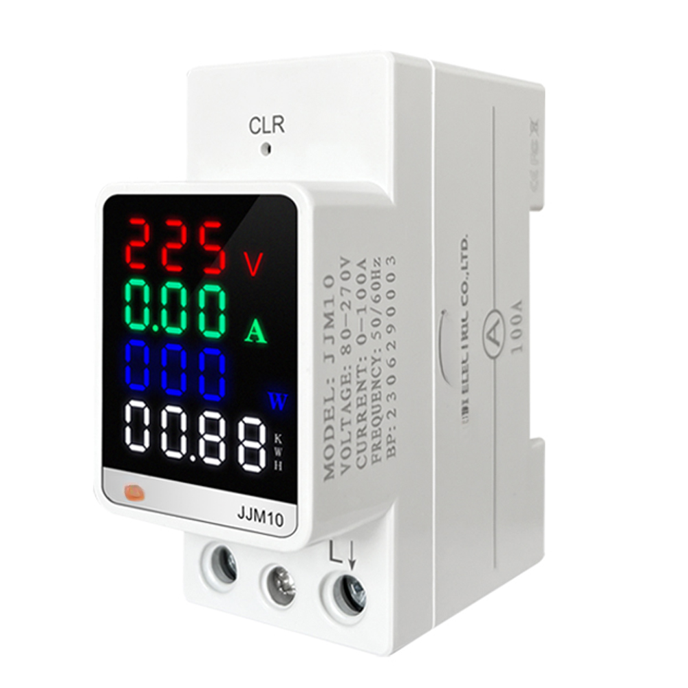 Color Display AC mesureur de courant et de tension 35mm rail guide ...
