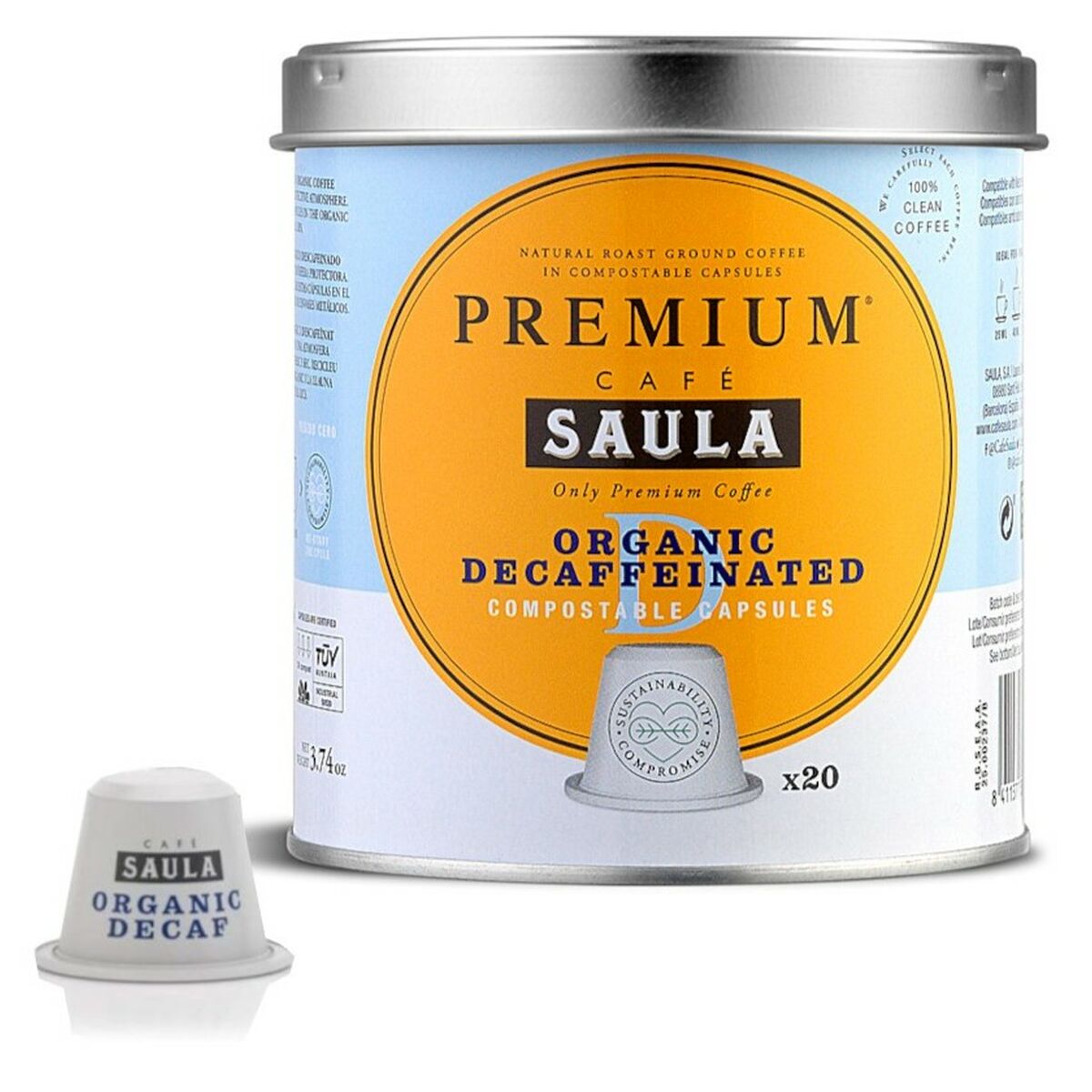 Capsules de café avec étui Saula COMPOSTABLE ORG.DECAF | Leroy Merlin