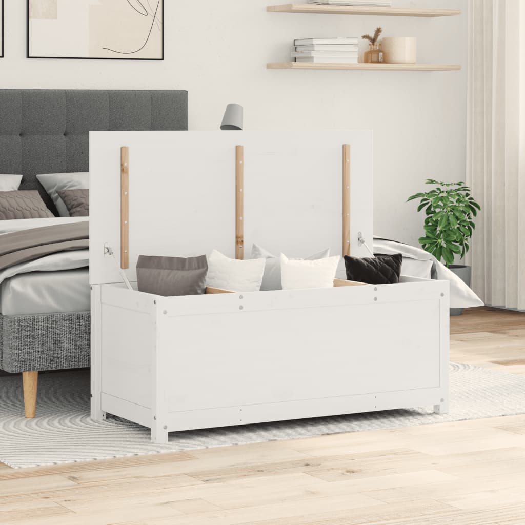Bo?te de rangement Blanc 110x50x45,5 cm Bois massif de pin | Leroy Merlin
