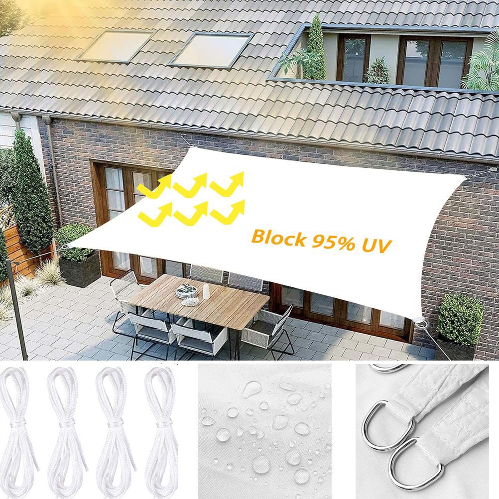 Blanco & Toldo rectangular y 360x360CM con cuerda, impermeable ...