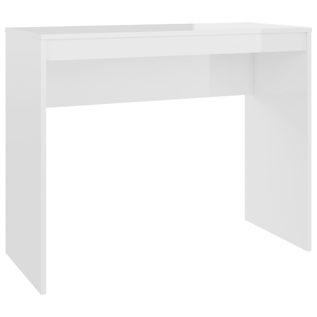 Bureau，Table de travail，Table d'étude Blanc brillant 90x40x72 cm Bois d ...