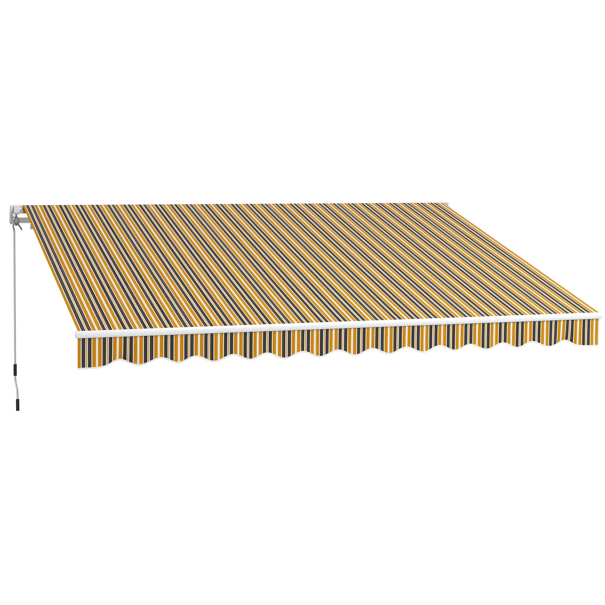 Store banne à bras articulés 3,5 x 2,5 m avec manivelle, jaune-gris, en ...