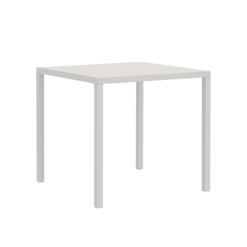 Table métallique carrée fixe "Quatris" 8 pièces 70x70 cm 75h Blanc ...