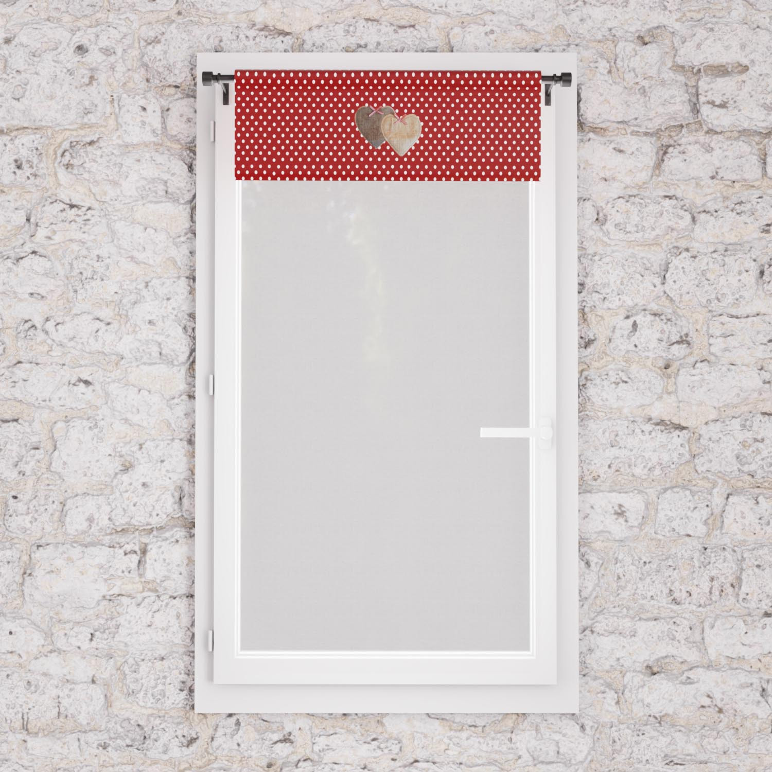 Brise bise pur coton 45x90 cm LOVE rouge, par Soleil d'Ocre | Leroy Merlin