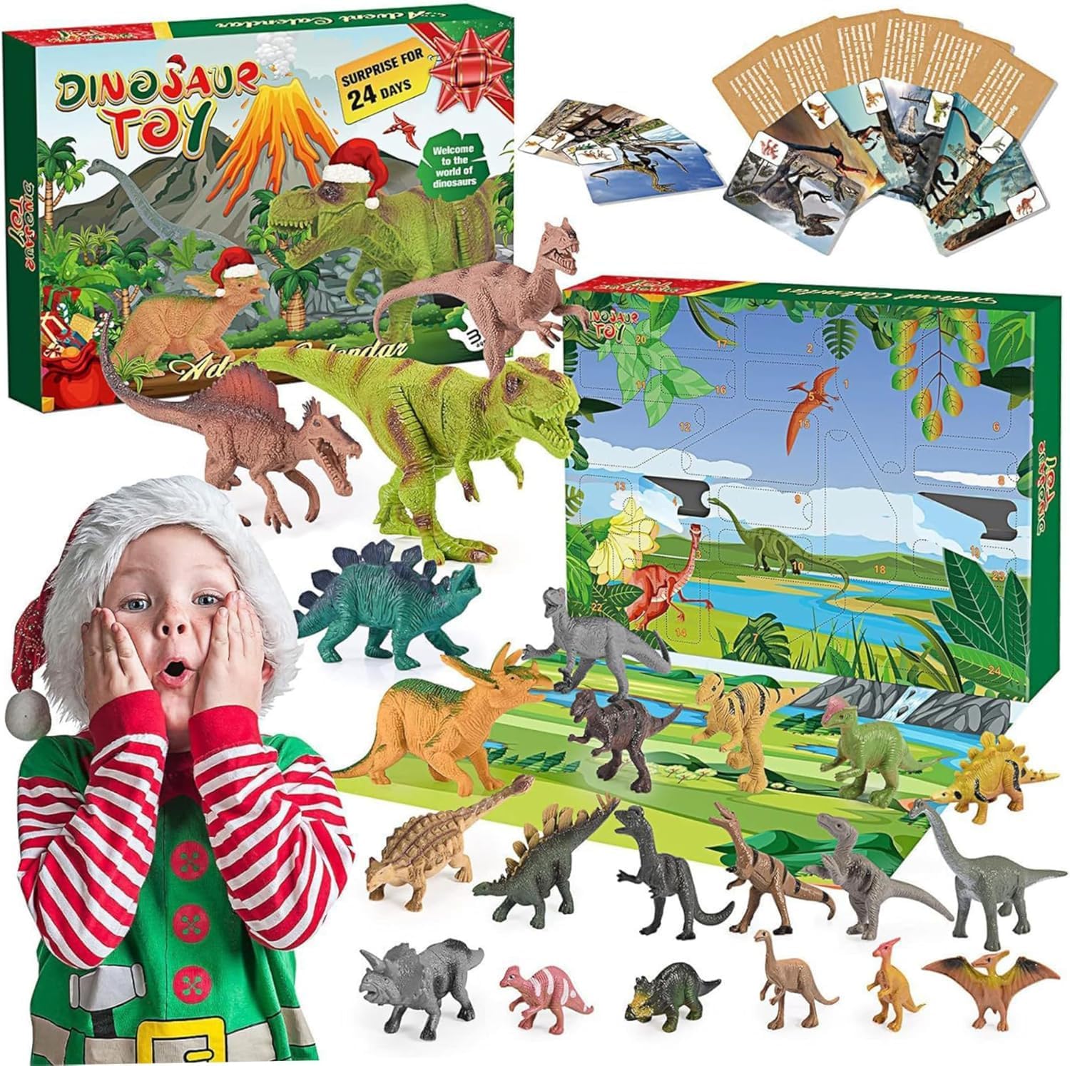 Kit Calendario dell'Avvento Dinosauri 2025 - 24 giocattoli T-Rex ...