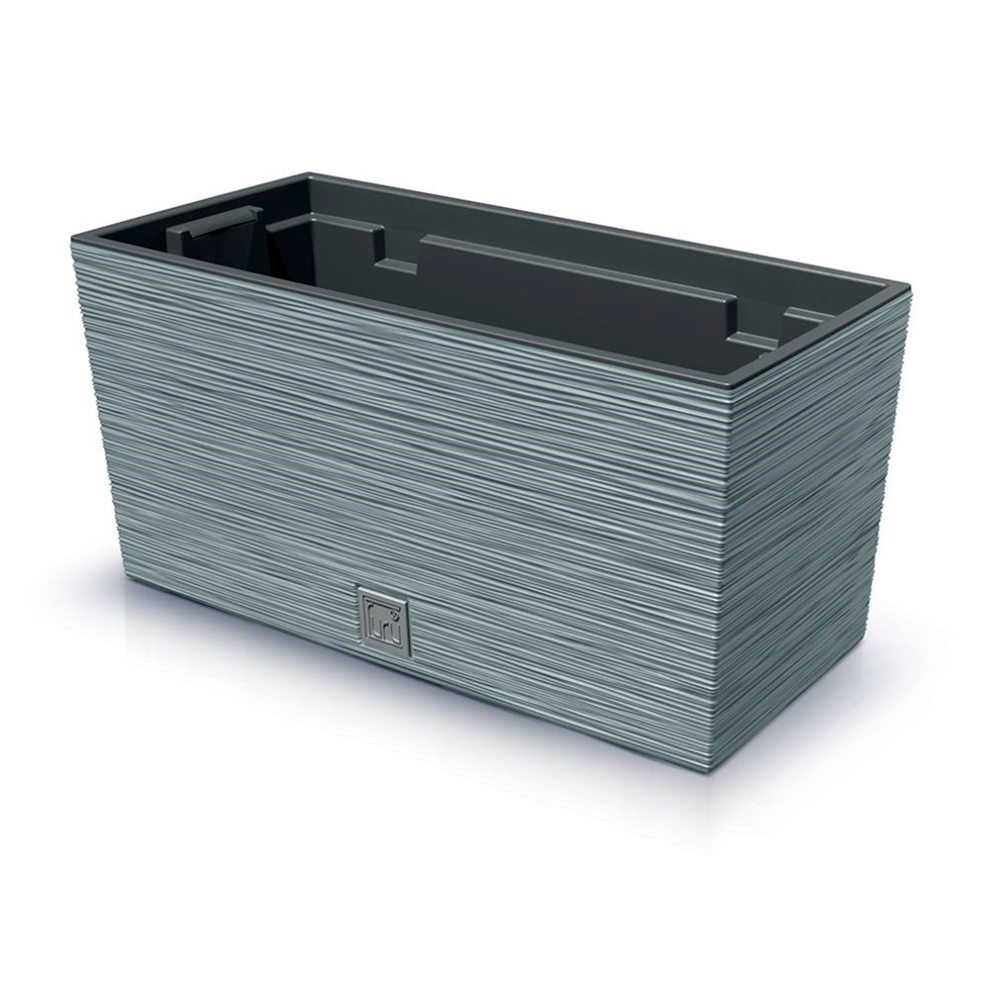 Macetero de plástico 39,5x18,5x19,5 cm con depósito 8L gris | Leroy Merlin