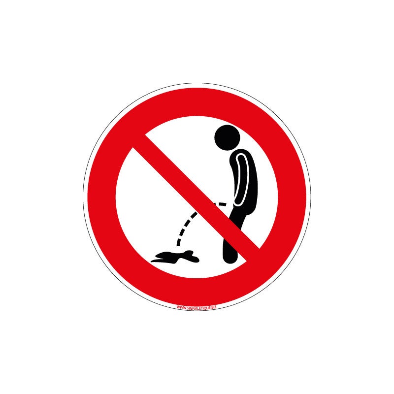 Panneau signalisation interdit d’uriner, Diamètre 350 mm (ø 35 cm), PVC ...