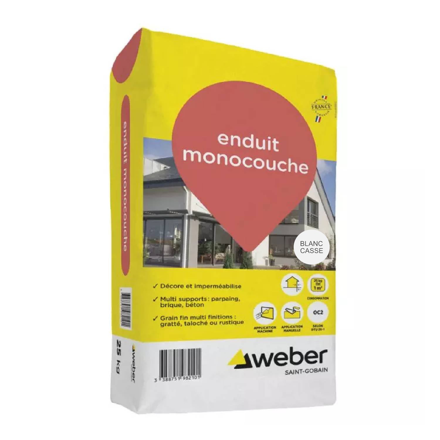 Enduit monocouche de façade extérieur blanc cassé 25 kg - d ...