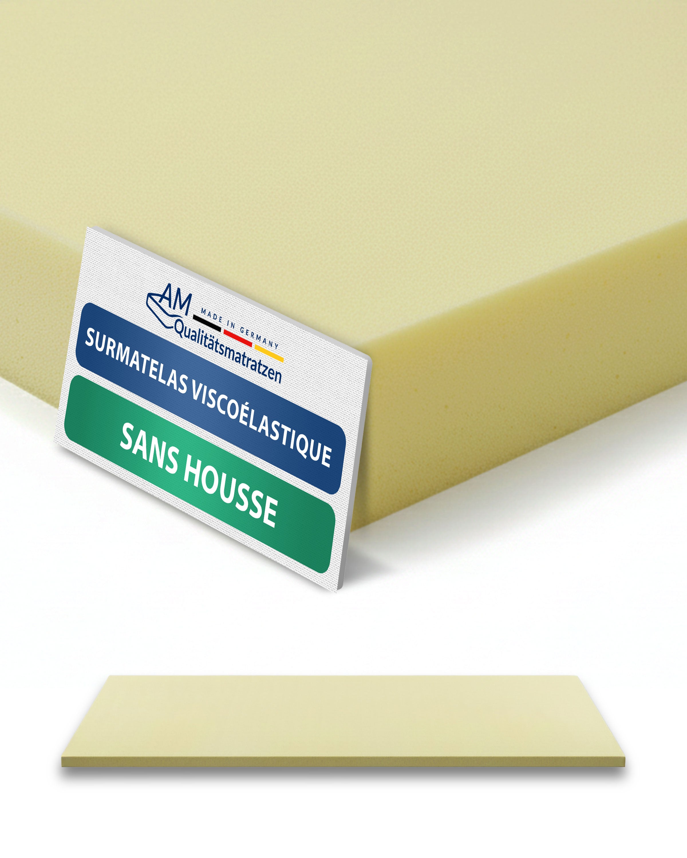 Surmatelas en mousse viscoélastique sans housse, mousse à mémoire de ...