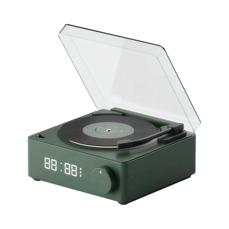 Despertador ,Tocadiscos despertador Bluetooth retro de vinilo verde ...