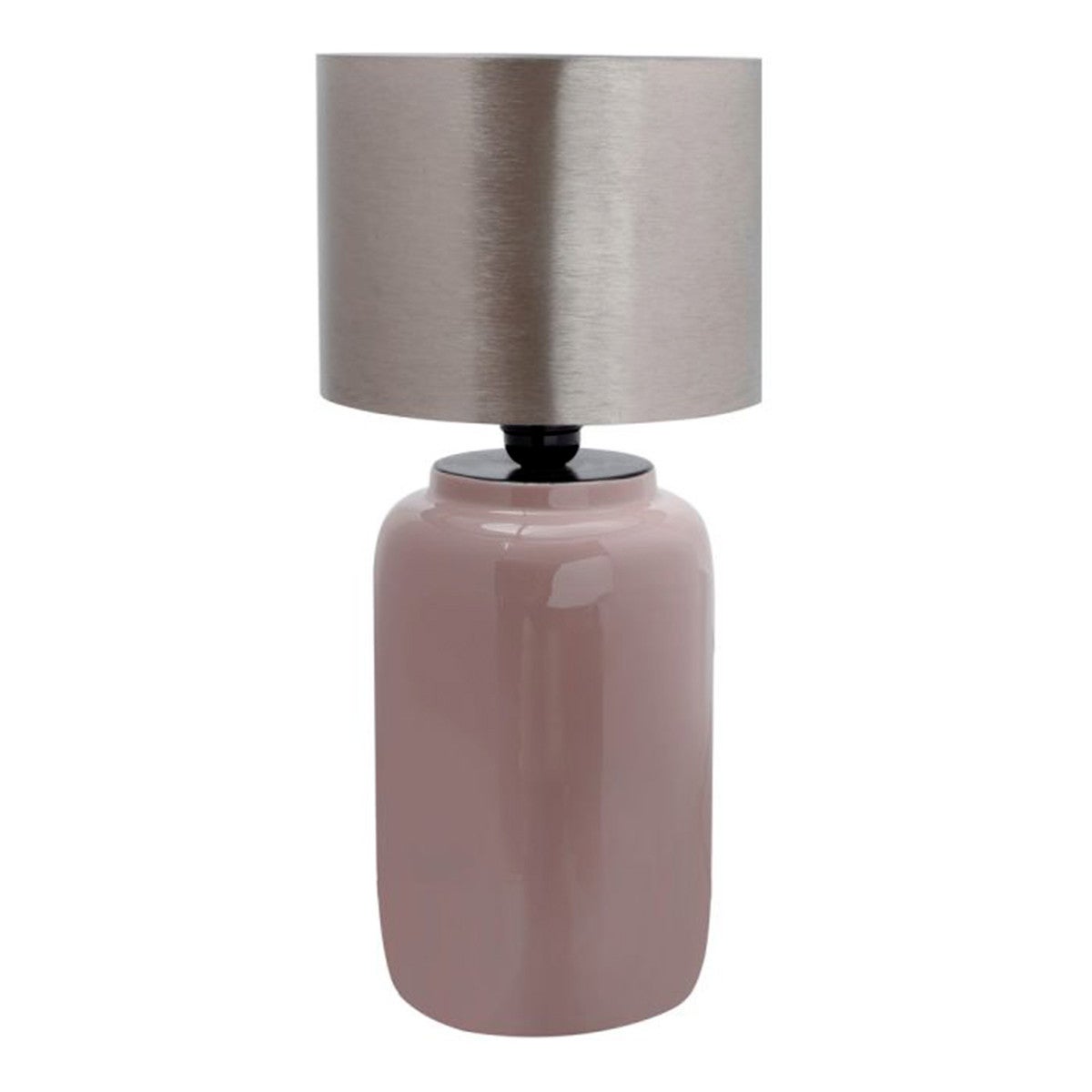 Lampe à Poser Design "Tino" 43cm Vieux Rose & Argent | Leroy Merlin