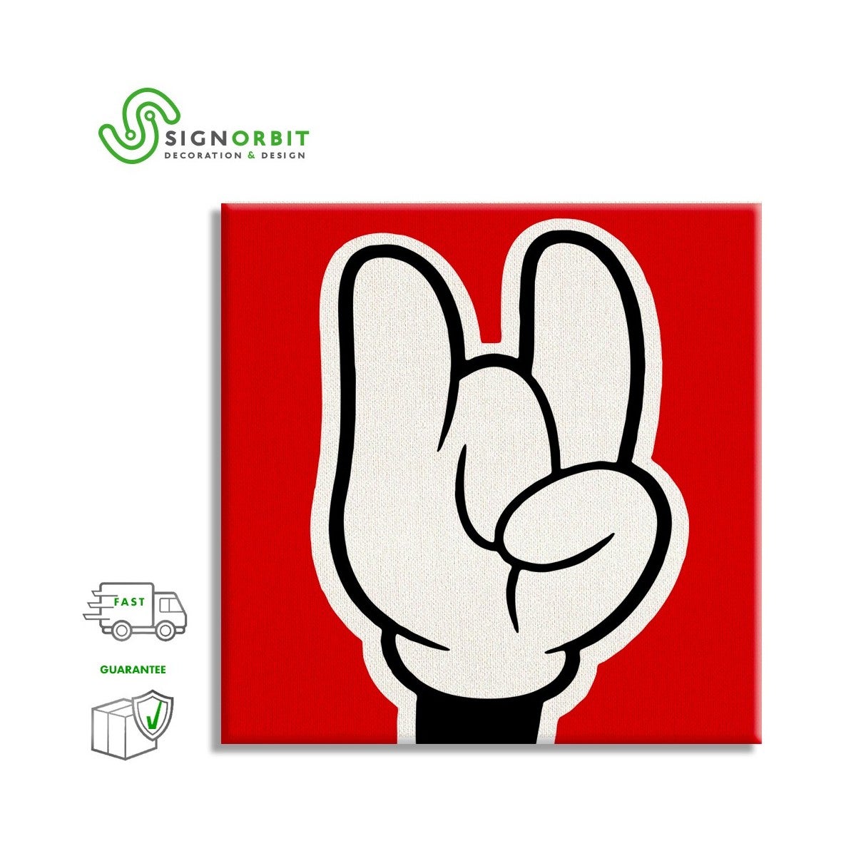 Impresión en Lienzo de la Mano de Mickey Mouse 2 - Cuadro en Lienzo ...