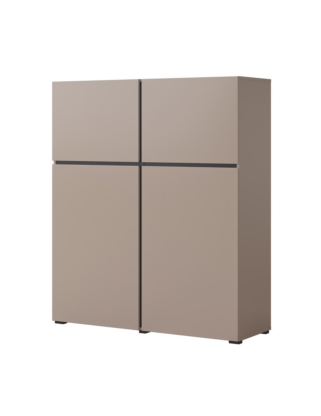 Buffet haut coloris beige et noir L120xH140xP40 collection HAVANA ...