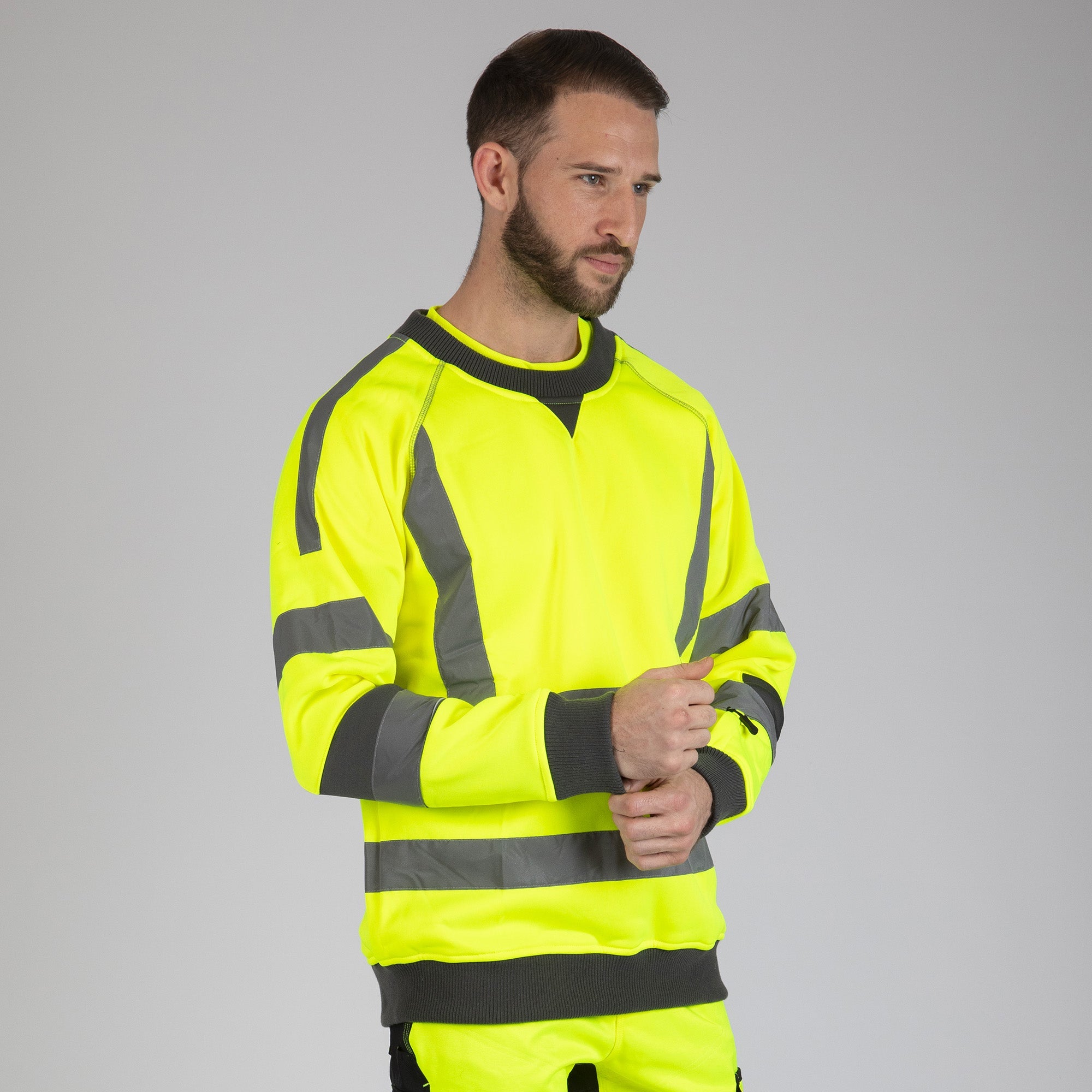 NEON - SWEAT DE TRAVAIL HAUTE VISIBILITÉ - 1222 Jaune fluo XL | Leroy ...