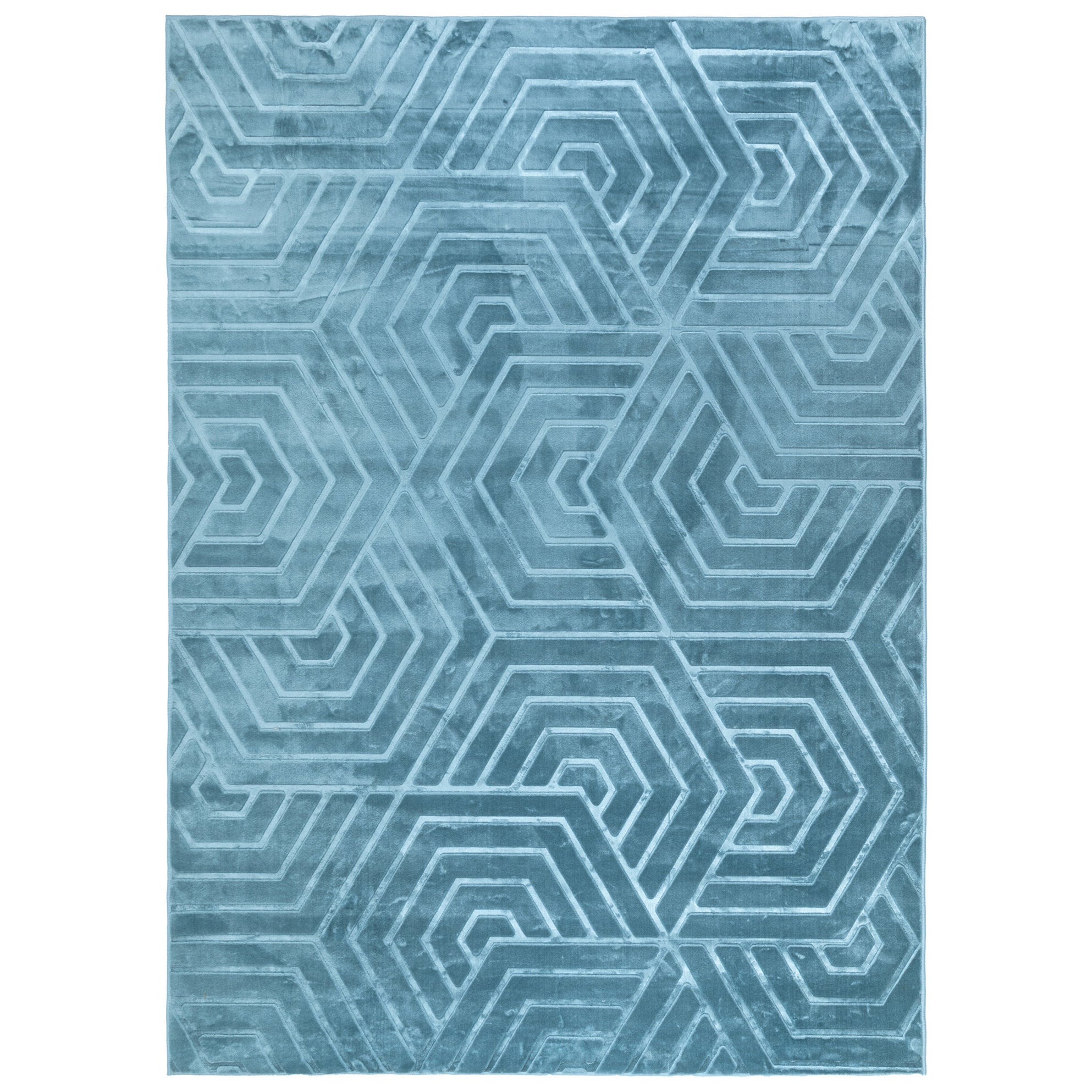 Dywan Glamour 3D 200x300 cm Geometryczny niebieski - Leroy Merlin