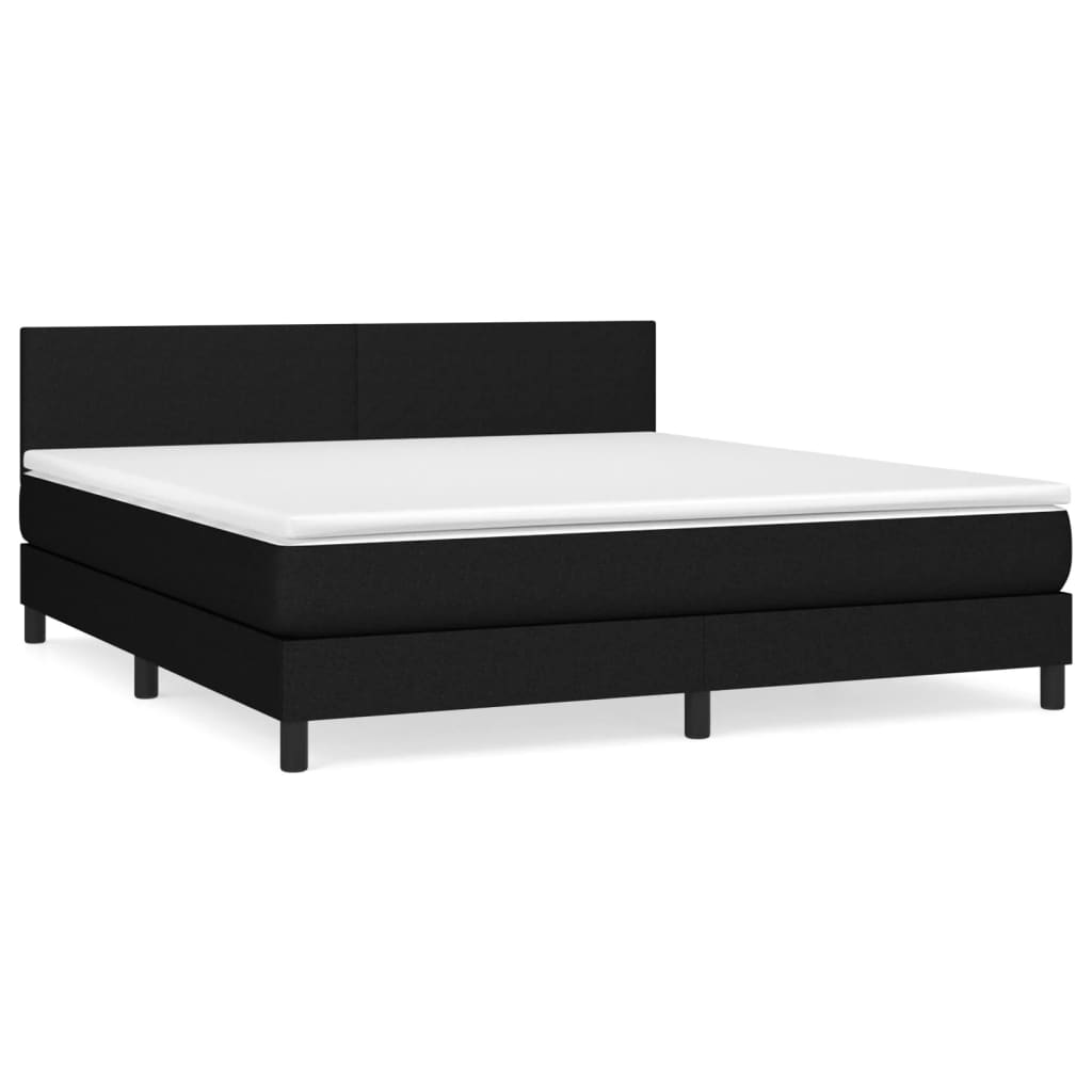 Lit Double | Lit Adulte | Lit à sommier tapissier avec matelas Noir ...
