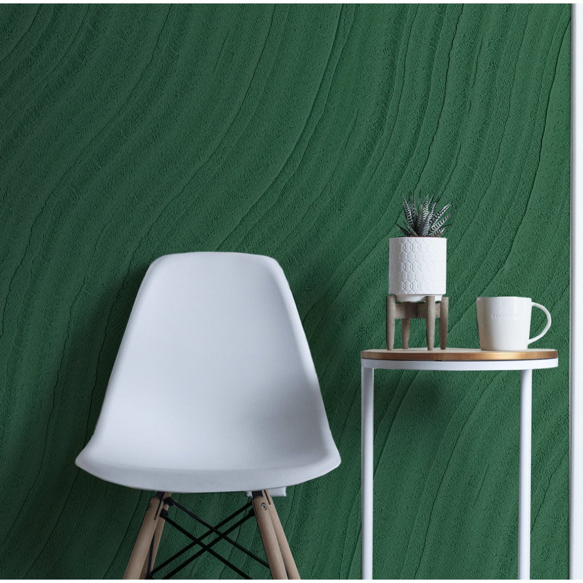 Papel pintado panorámico con efecto de textura material Verde 150x250cm ...