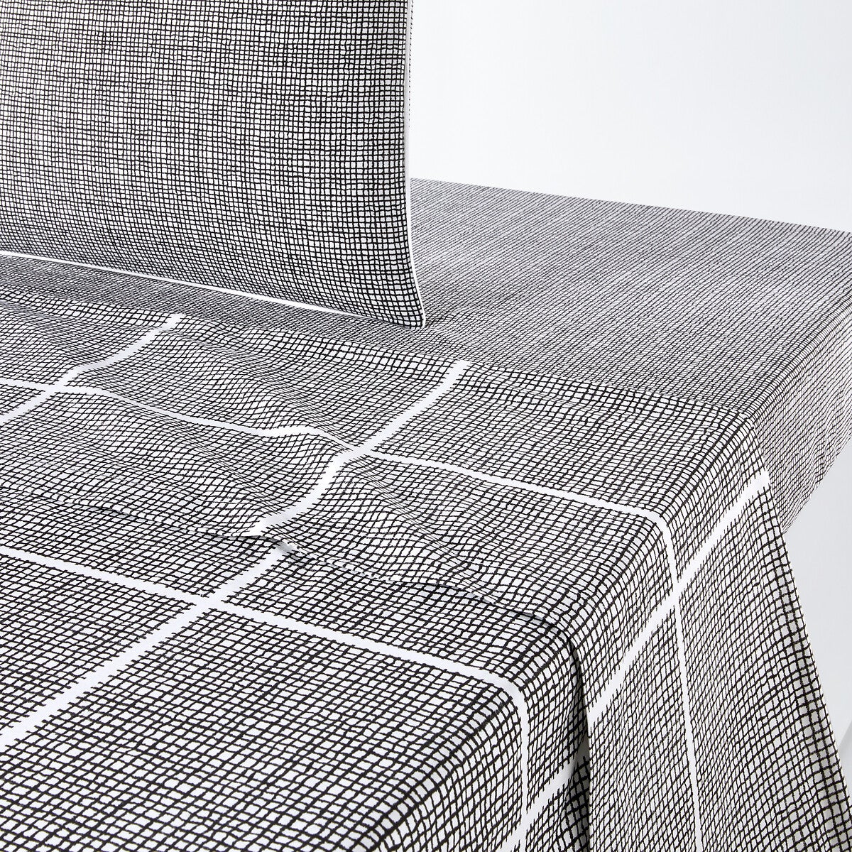 Drap pur coton, Jinties - Blanc/noir - 270 x 290 cm | Leroy Merlin