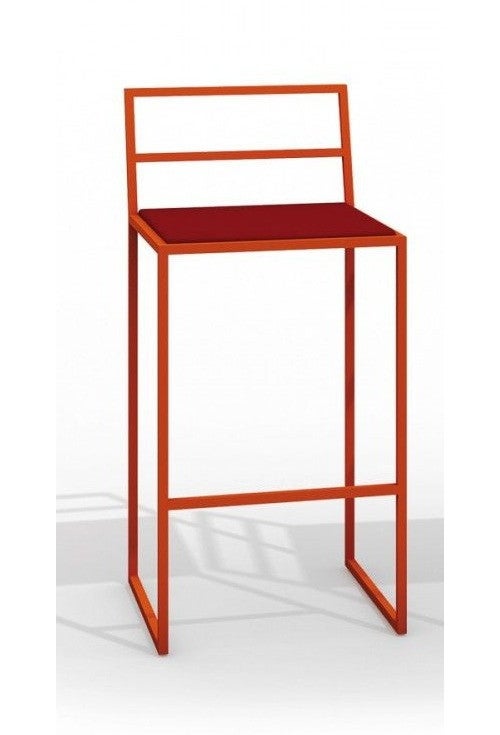 Taburete de bar Lelo de metal y tela roja | Leroy Merlin