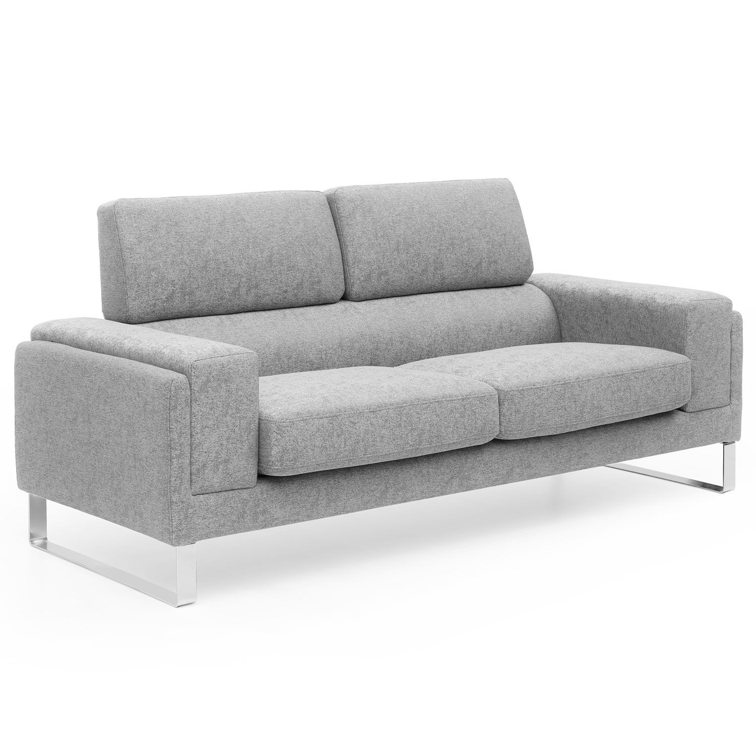 Canapé moderne Barth 3 places Tissu Gris argent | Leroy Merlin