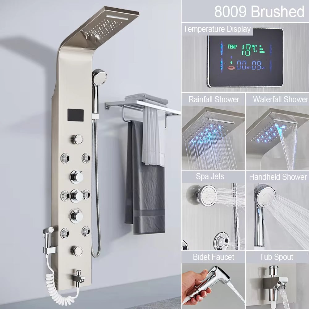 Colonne de Douche Spa LED – Ecran Digital pour Température, Panneau ...